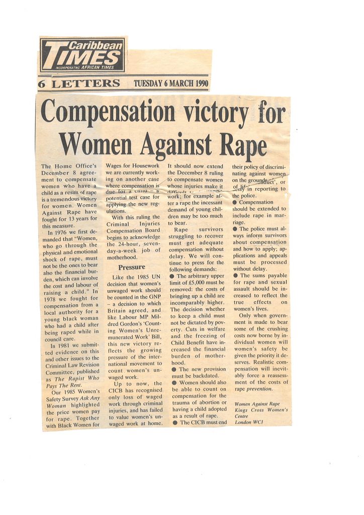 In the media: Compensation victory for Women Against Rape - Women ...