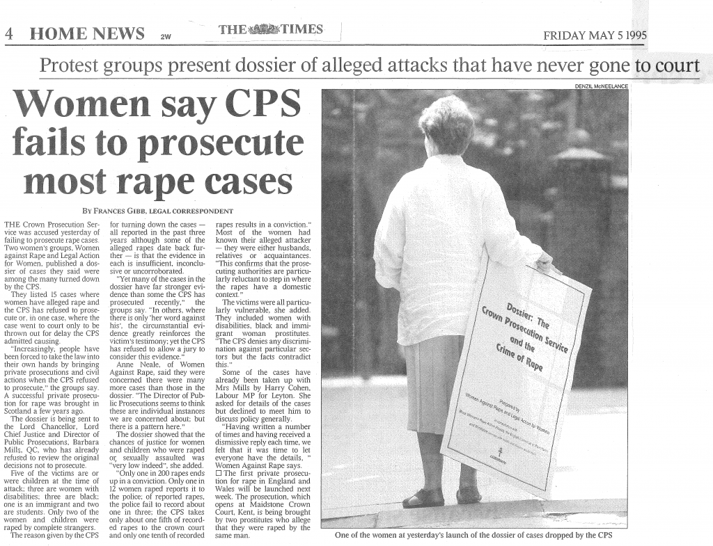 In the media: Women say CPS fails to prosecute most rape cases. - Women ...